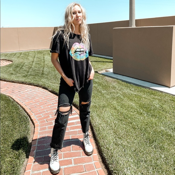 zutter | Tops | Zutter Womens Tie Dye Lips Graphic Tshirt | Poshmark